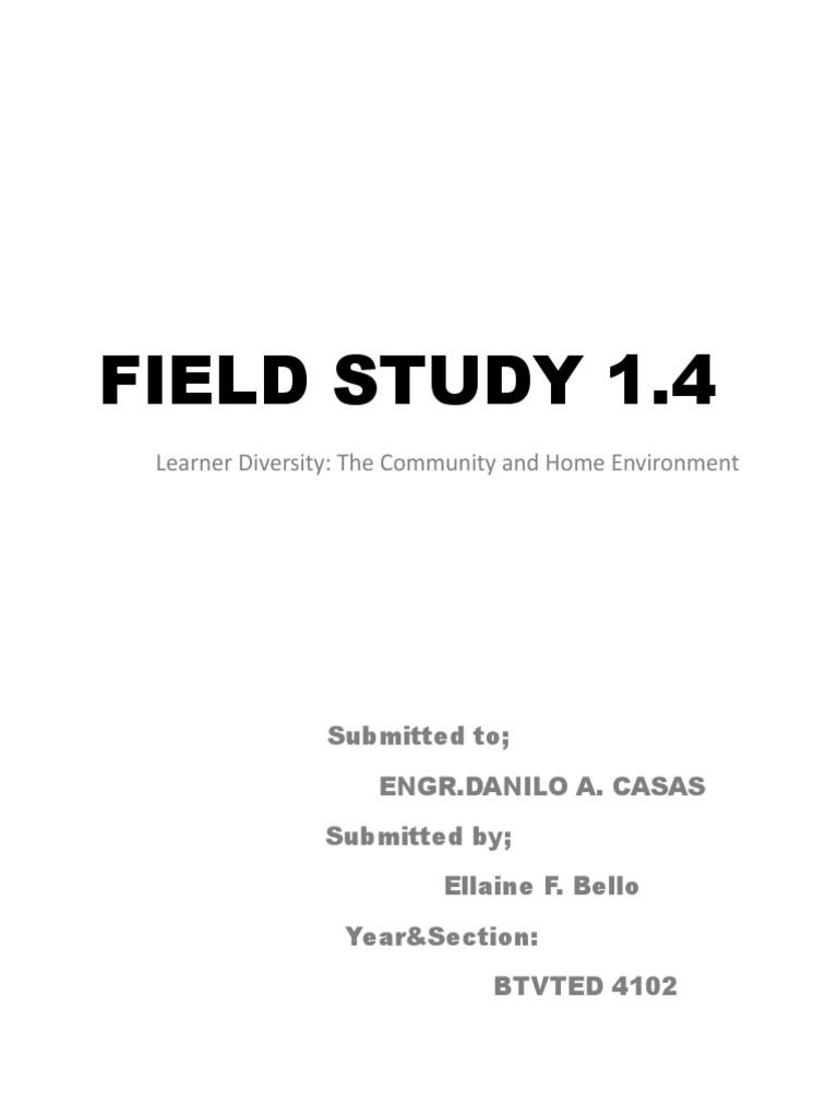 Field Study 1.4 | PDF | Learning | Teachers