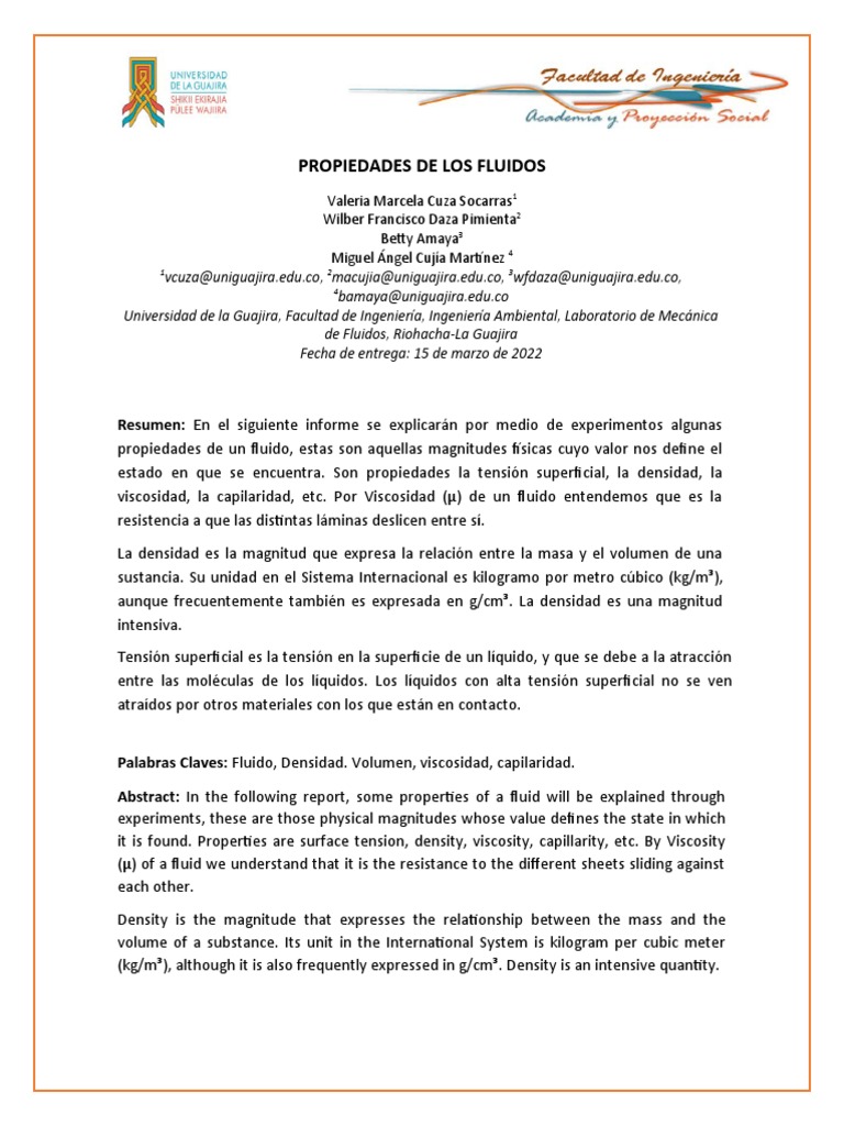 Propiedades de Los Fluidos | PDF