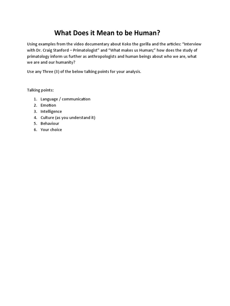 What Does It Mean To Be Human PDF