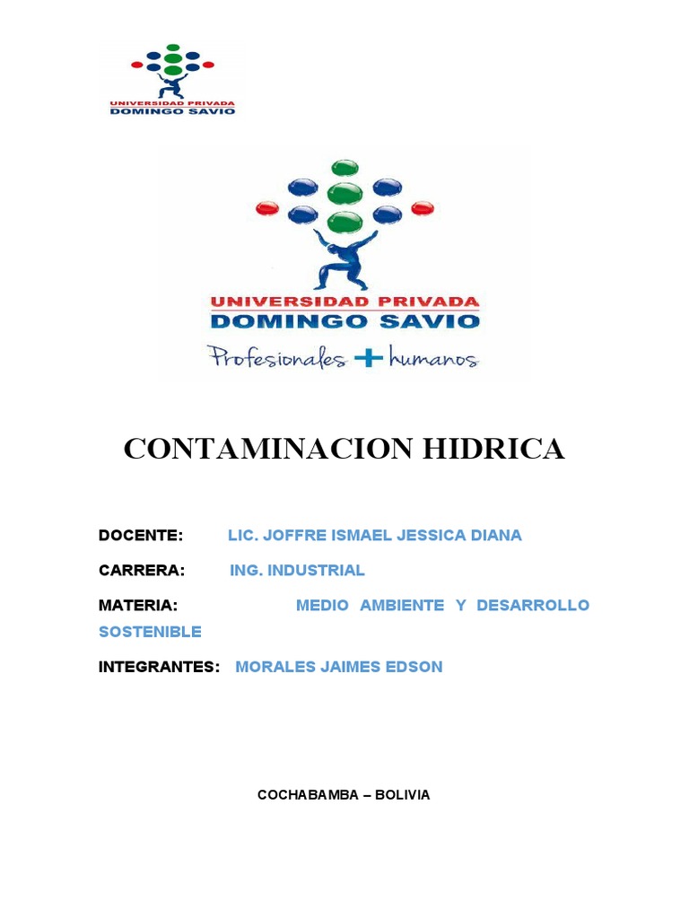 Proyecto Final Contaminacion Del Agua | PDF | La contaminación del agua ...