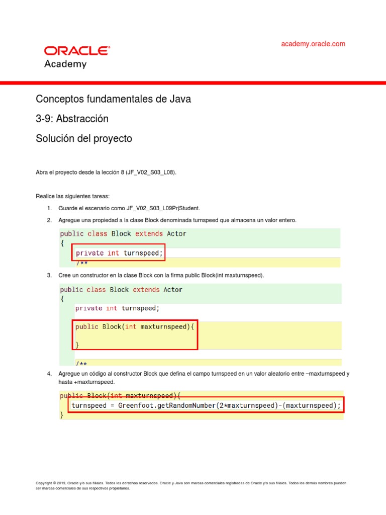 JF 3 9 ProjectSolution Esp | PDF | Java (lenguaje de programación) | Oracle Corporation