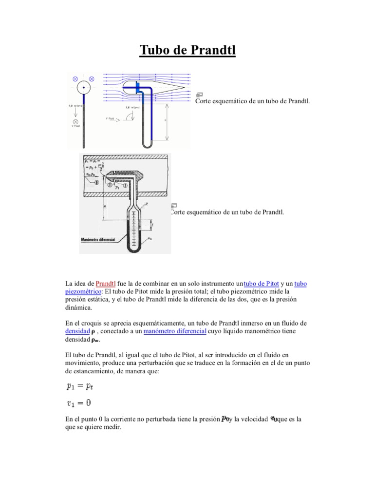 Tubo de Prandtl | PDF | Medida de presión | Presión
