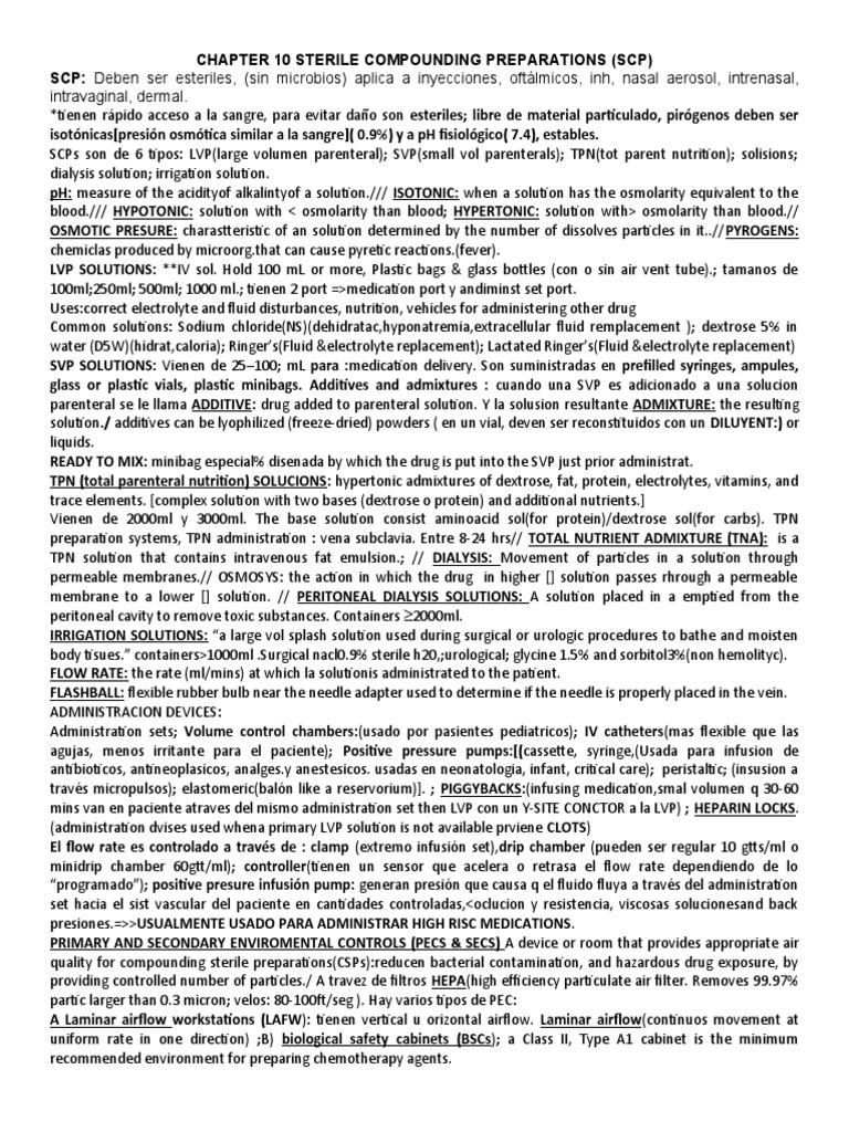 Chapter 10 Sterile Compounding Preparations | PDF | Chemistry