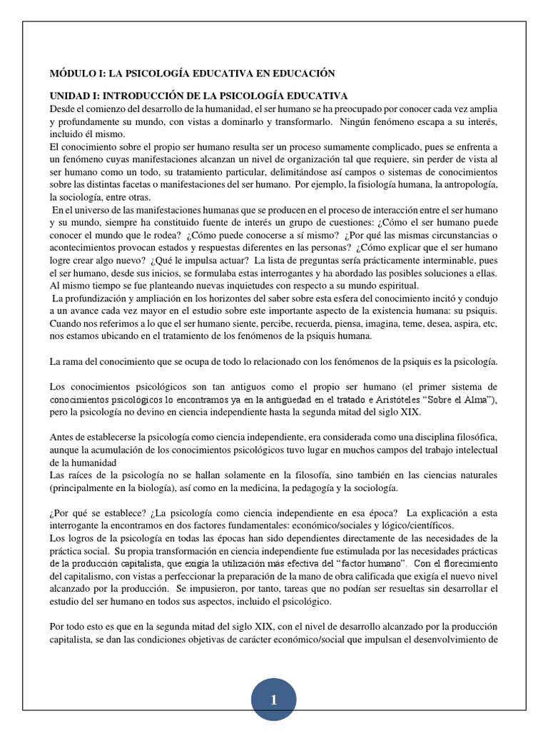 Resumen Del Modulo II Psicología Educativa en Educación | PDF | Sicología | Aprendizaje