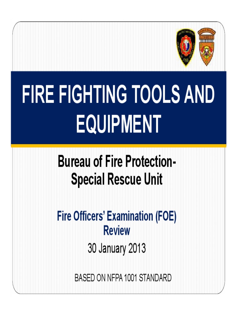 Firefighting Tools and Equipment Guide | PDF | Fire Engine | Door