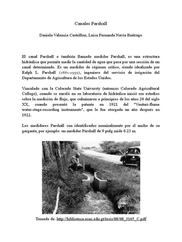 Canales Parshall | PDF | Canal | Riego