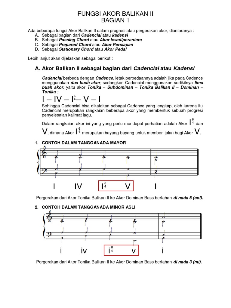 Fungsi Akor Balikan Ii Bag 1 | PDF