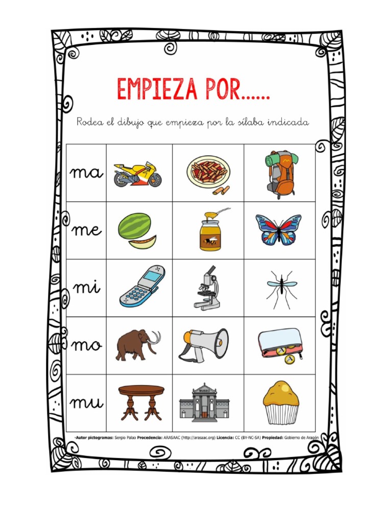 Sílabas Ma Me Mi Mo Mu | PDF
