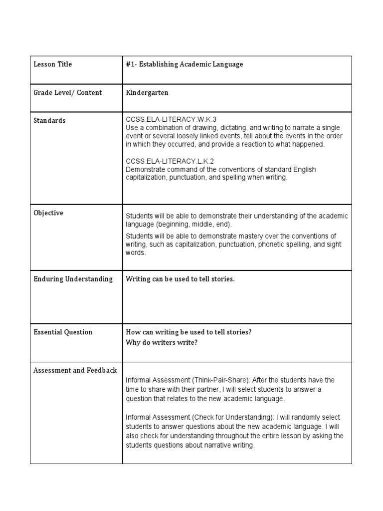 Edug 537 Ubd Lesson Plans | PDF | Narrative | Communication