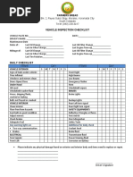 Vehicle Handover Checklist Excel | PDF