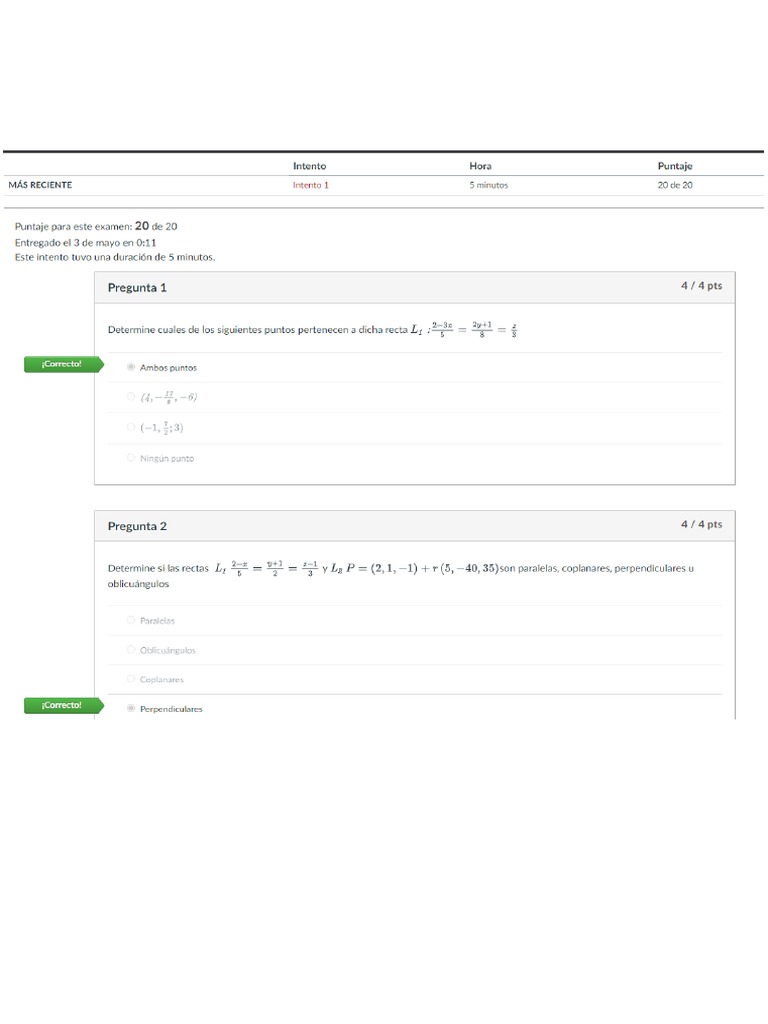 S06.s1 - Evaluación Continua - Rectas Paralelas y Perpendiculares en R3 | PDF
