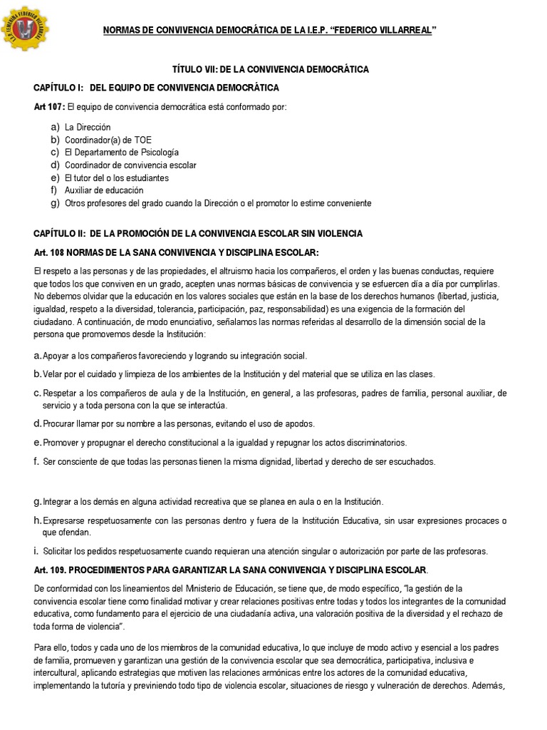 Normas De Convivencia Democrática Pdf Democracia Ideologías Políticas