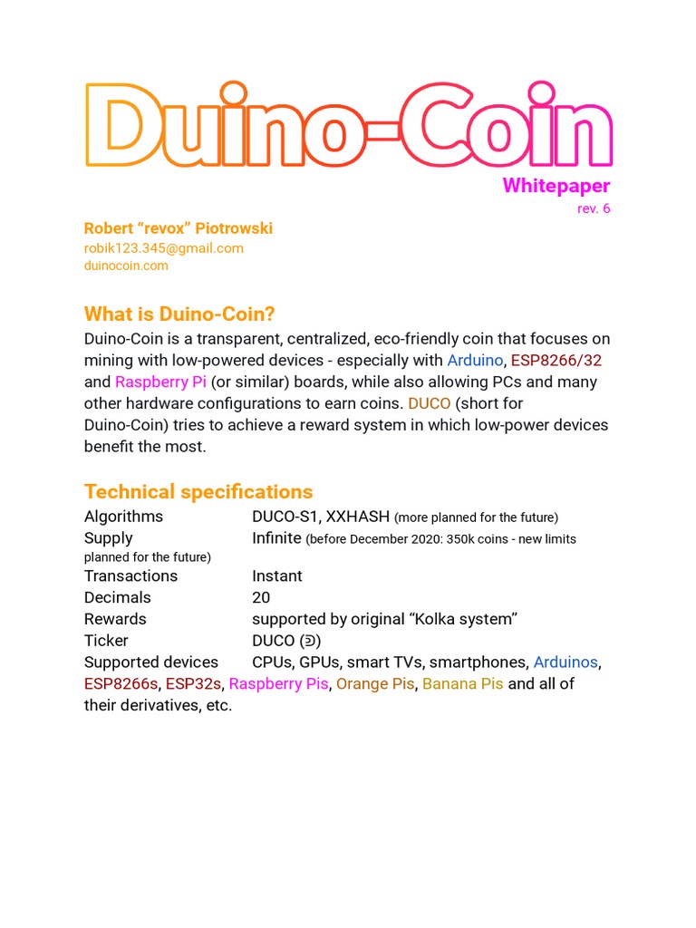 What Is Duino-Coin?: Whitepaper | PDF | Computing | Computer Science