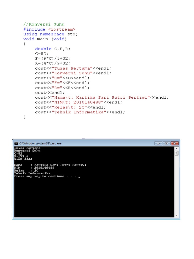 #Include Using Namespace Void Void Double: //konversi Suhu | PDF | Computers