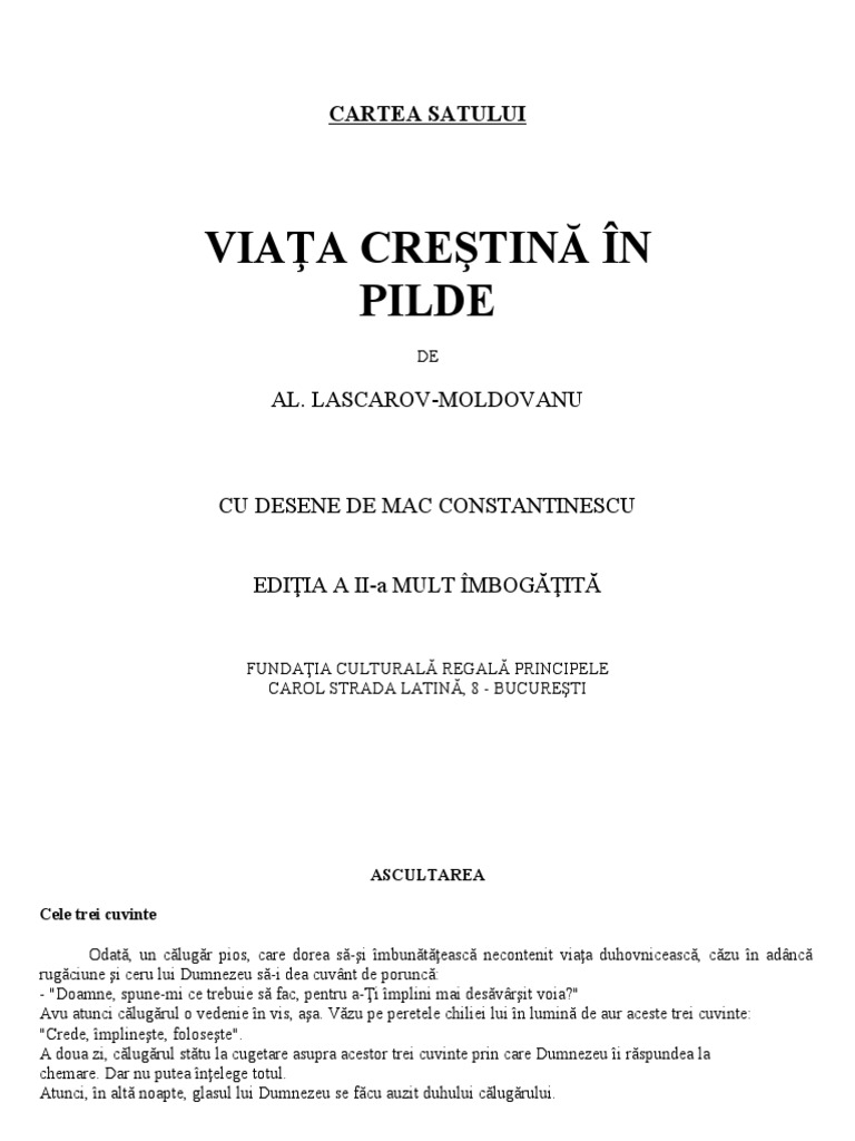 Al Lascarov Moldovanu Viata Crestina in Pilde | PDF