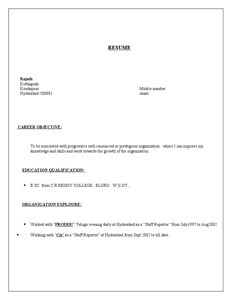 Rajesh Resume | PDF | Career & Growth | Self-Improvement