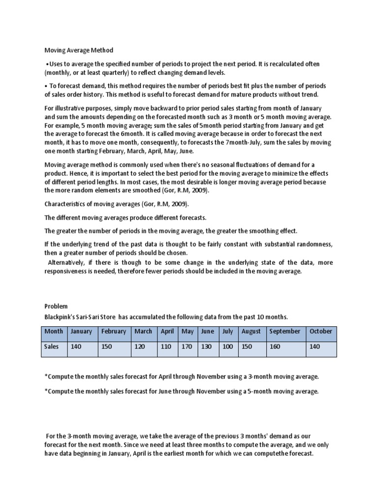 Moving Average | PDF | Moving Average | Forecasting