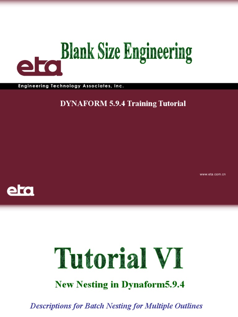 DYNAFORM 5.9.4 Training Tutorial | PDF | Button (Computing) | Software Development