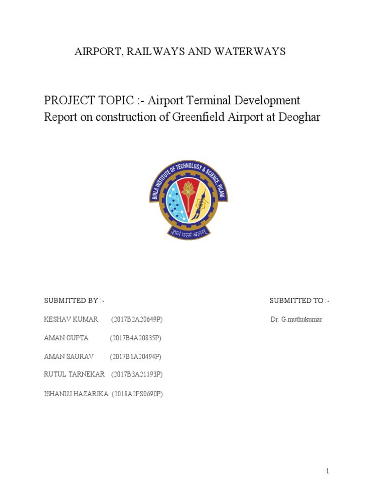 PROJECT TOPIC:-Airport Terminal Development Report On Construction of ...