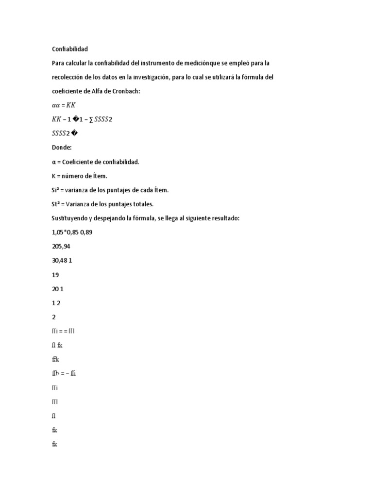 Calculo de Confiabilidad | PDF