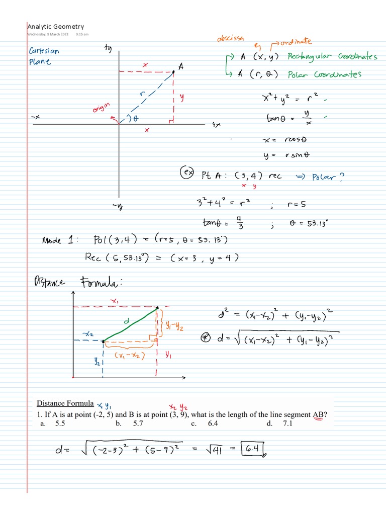 Analytic Geometry Questions | PDF