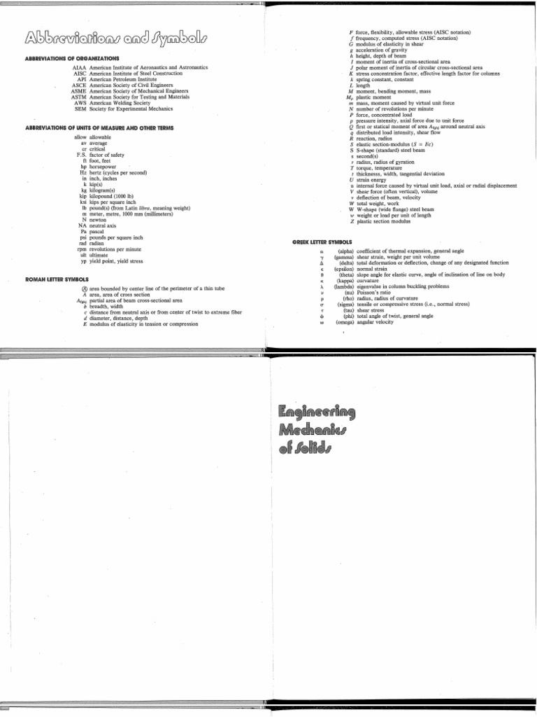 Engineering Mechanics of Solids (Popov) | PDF