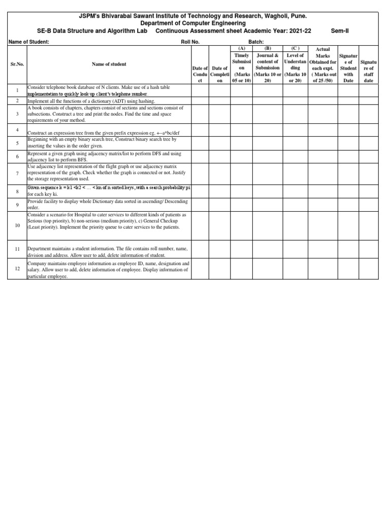 DSA Continue Assessment | PDF | Computing | Algorithms And Data Structures DSA Continue Assessment | PDF | Computing | Algorithms And Data Structures