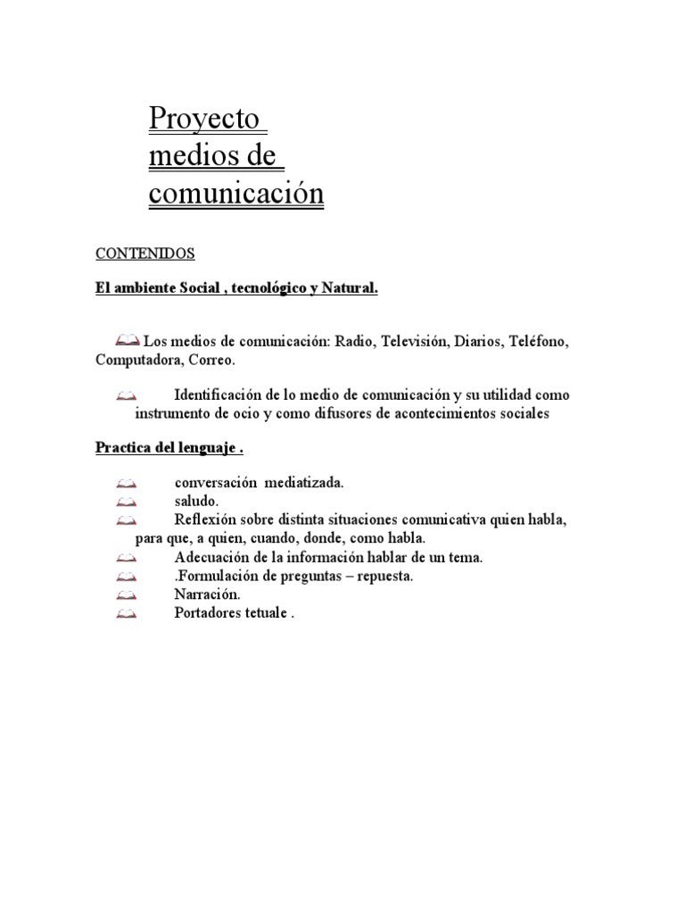 Proyecto Los Medios de Comunicacion | PDF | Medios de comunicación ...