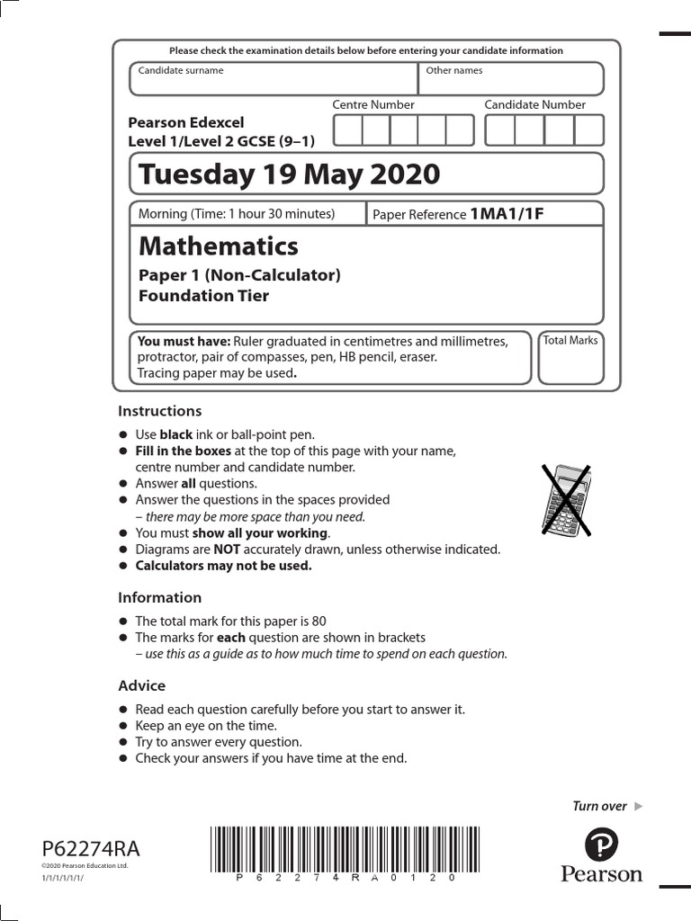 Maths None Calculator Practice Paper 2 | PDF