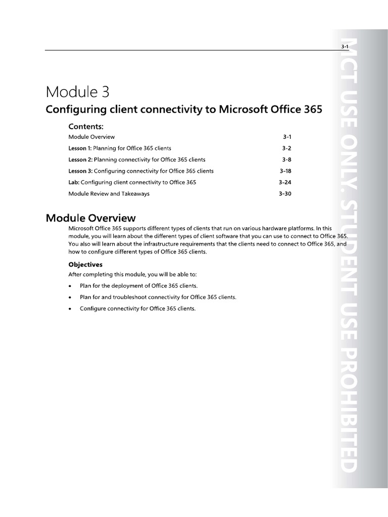 Configuring Client Connectivity To Microsoft Office 365 | PDF