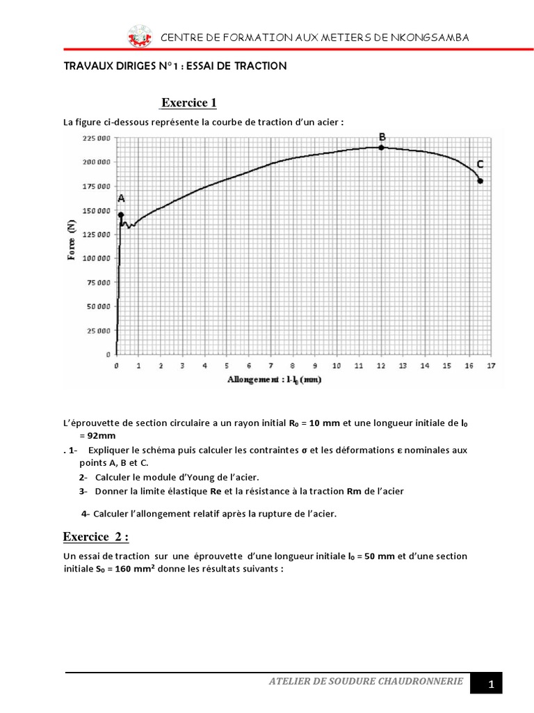 Essai de traction et module d'Young | PDF | Élasticité (Physique ...