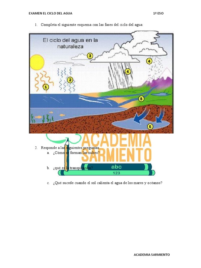 EXAMEN EL Ciclo Del Agua | PDF