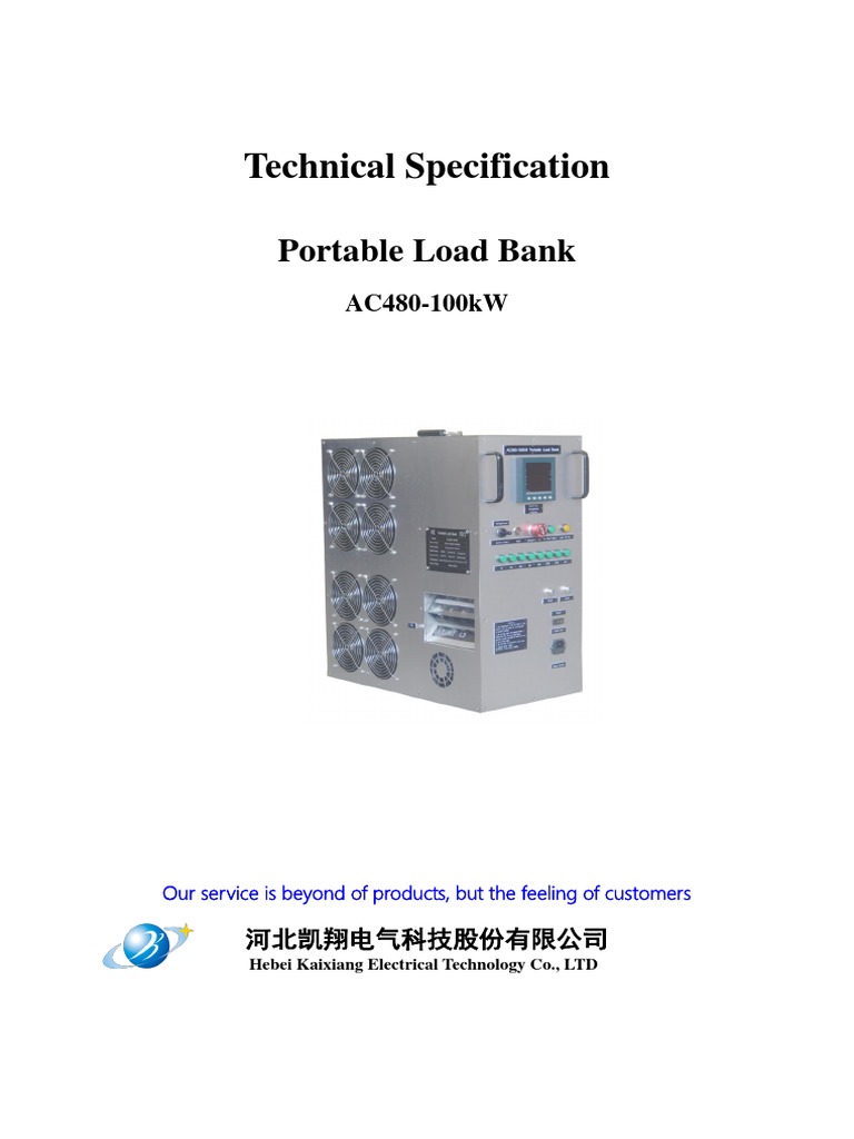 100kW Portable Load Bank | PDF | Power Supply | Electrical Resistance ...