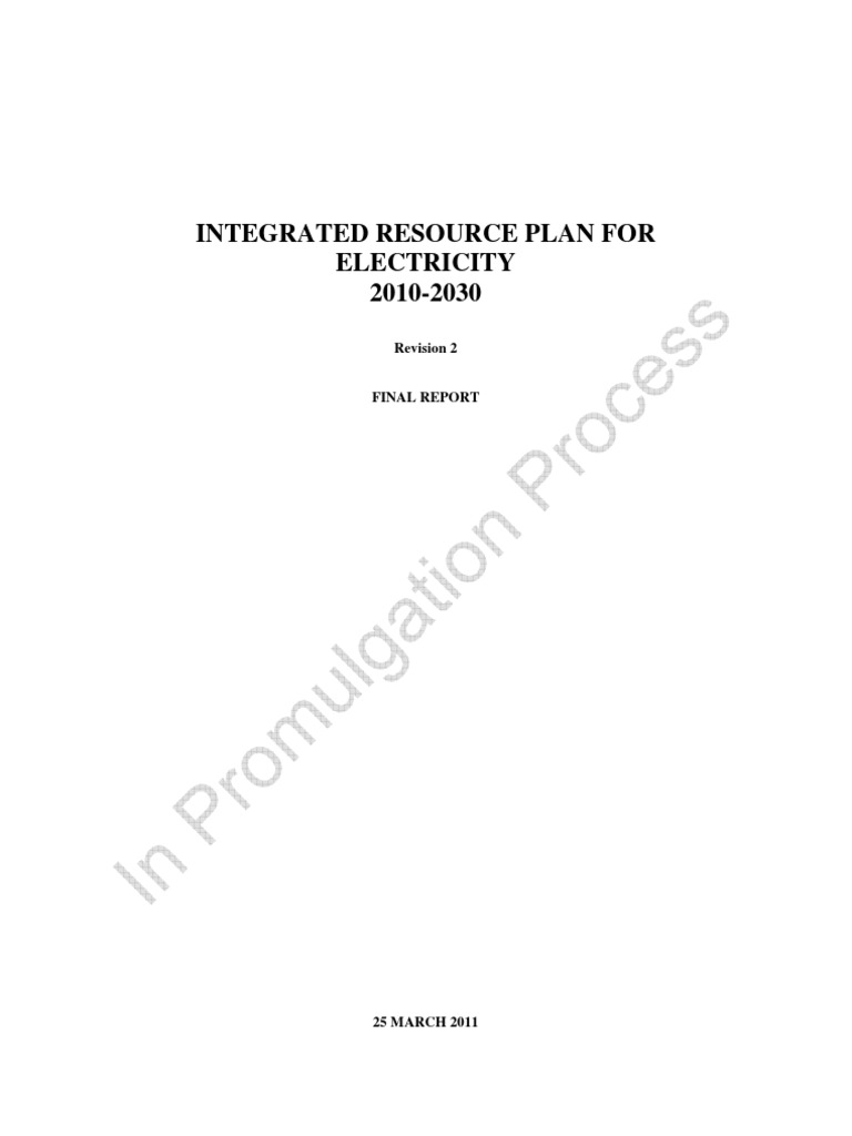 Integrated Electricity Resource Plan 2010-2030 | PDF