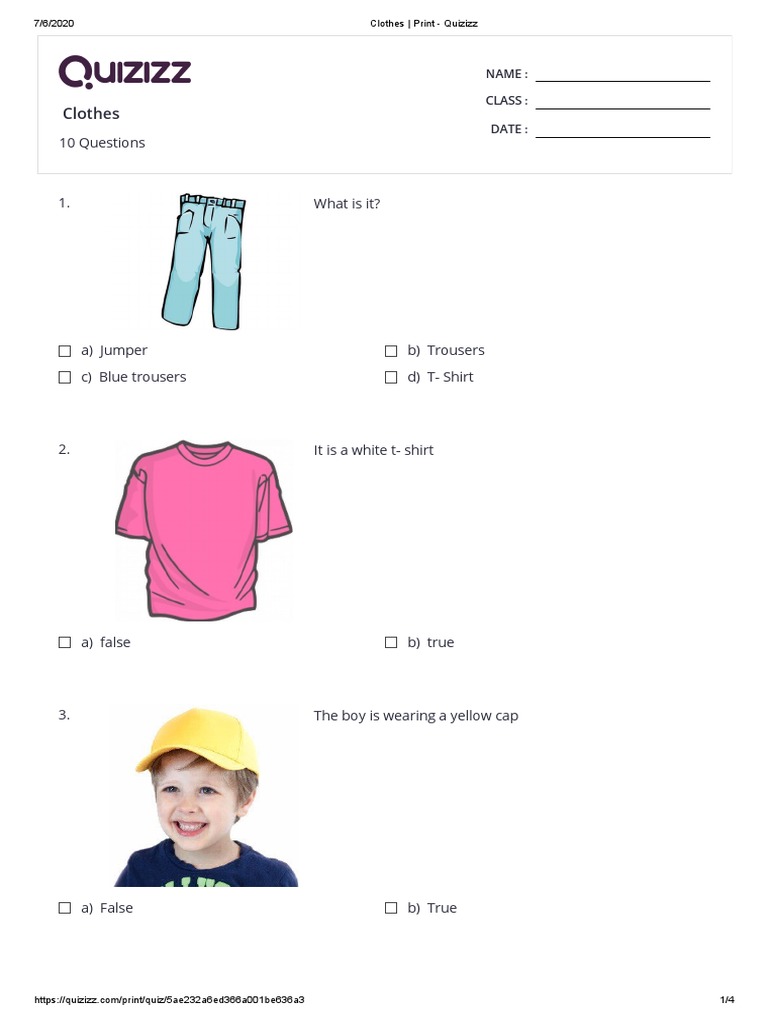 Clothes: 10 Questions | PDF | Clothing | Sweater