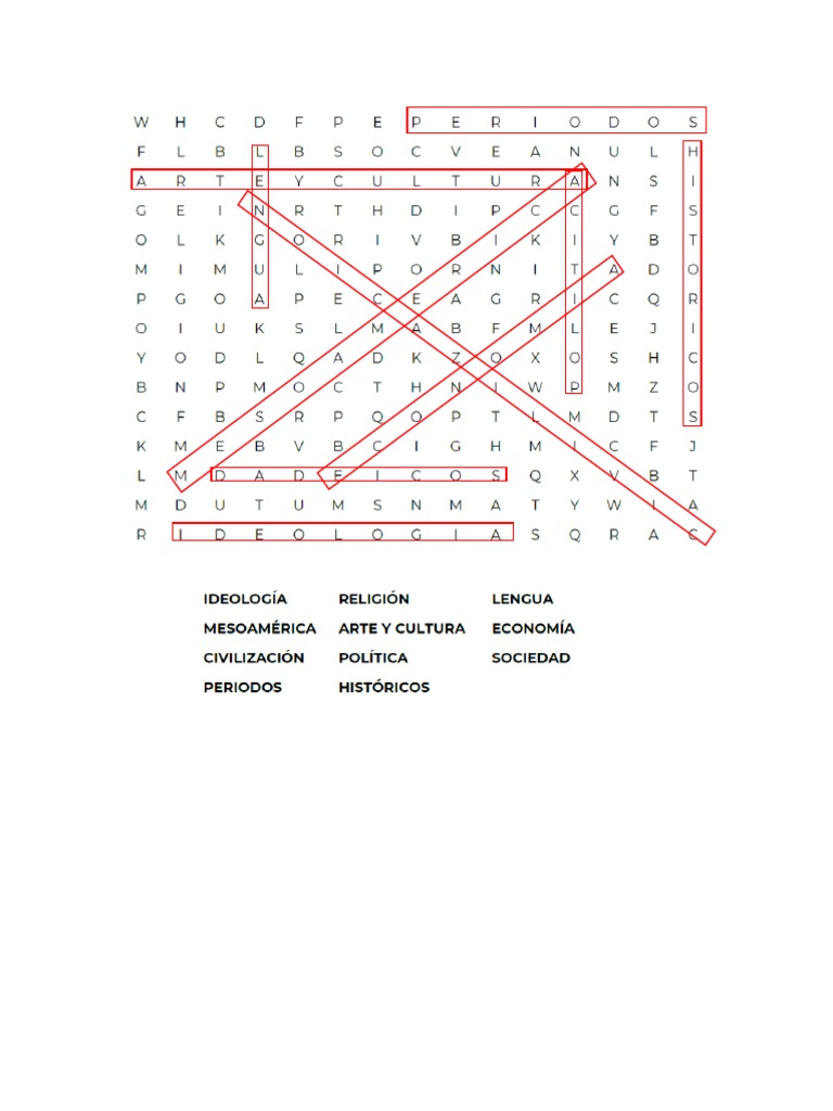 Sopa de Letras Historia | PDF