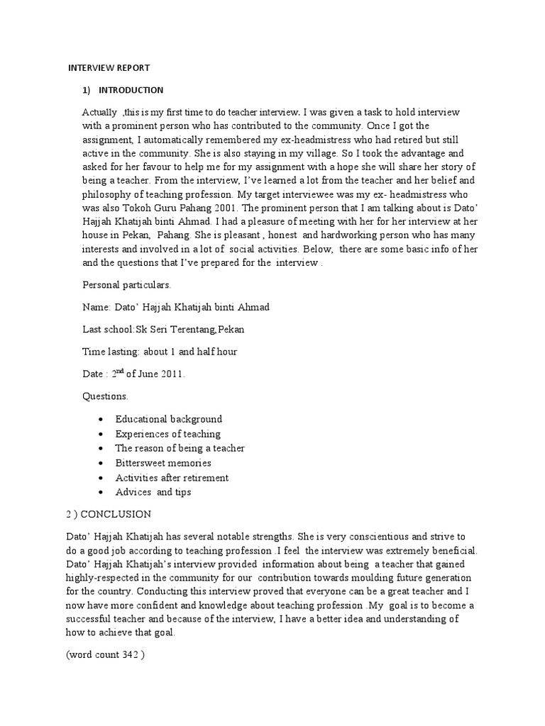 Interview Report | PDF