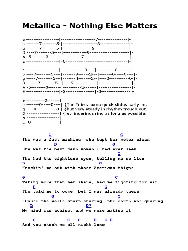 Metallica - Nothing Else Matters | PDF