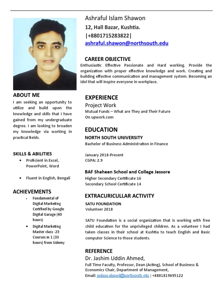 CV Ashraful Islam Shawon | PDF