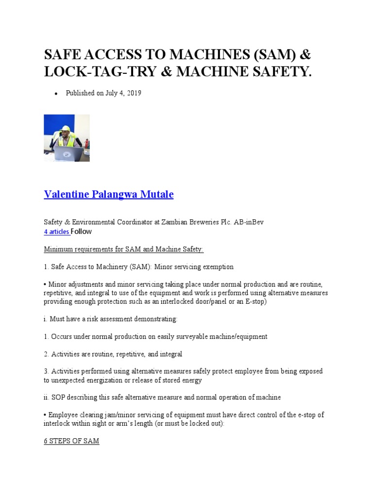 Safe Access To Machines | PDF