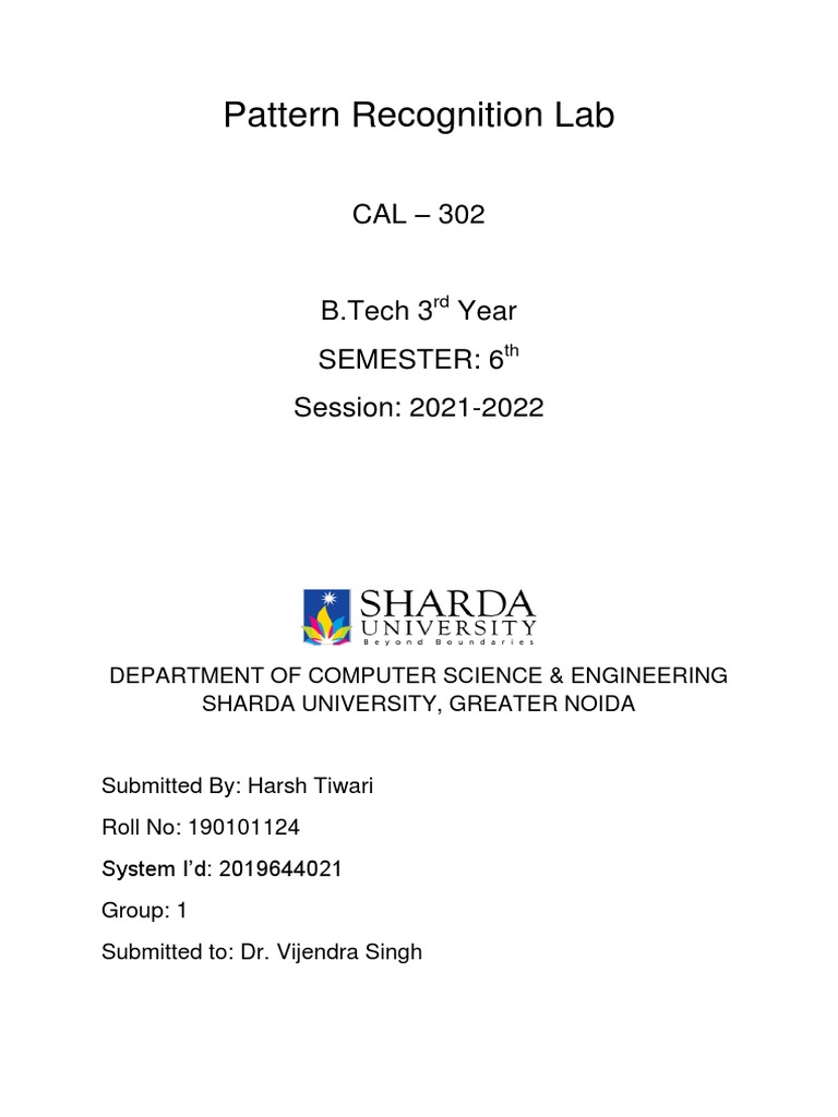 Pattern Recognition Lab | PDF | Principal Component Analysis ...
