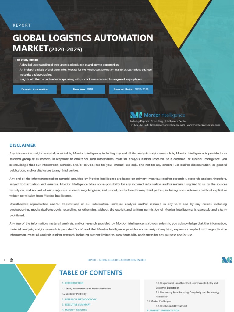 Global Logistics Automation Market - Growth, Trends, Forecasts (2020 - 2025) | PDF | Automation ...
