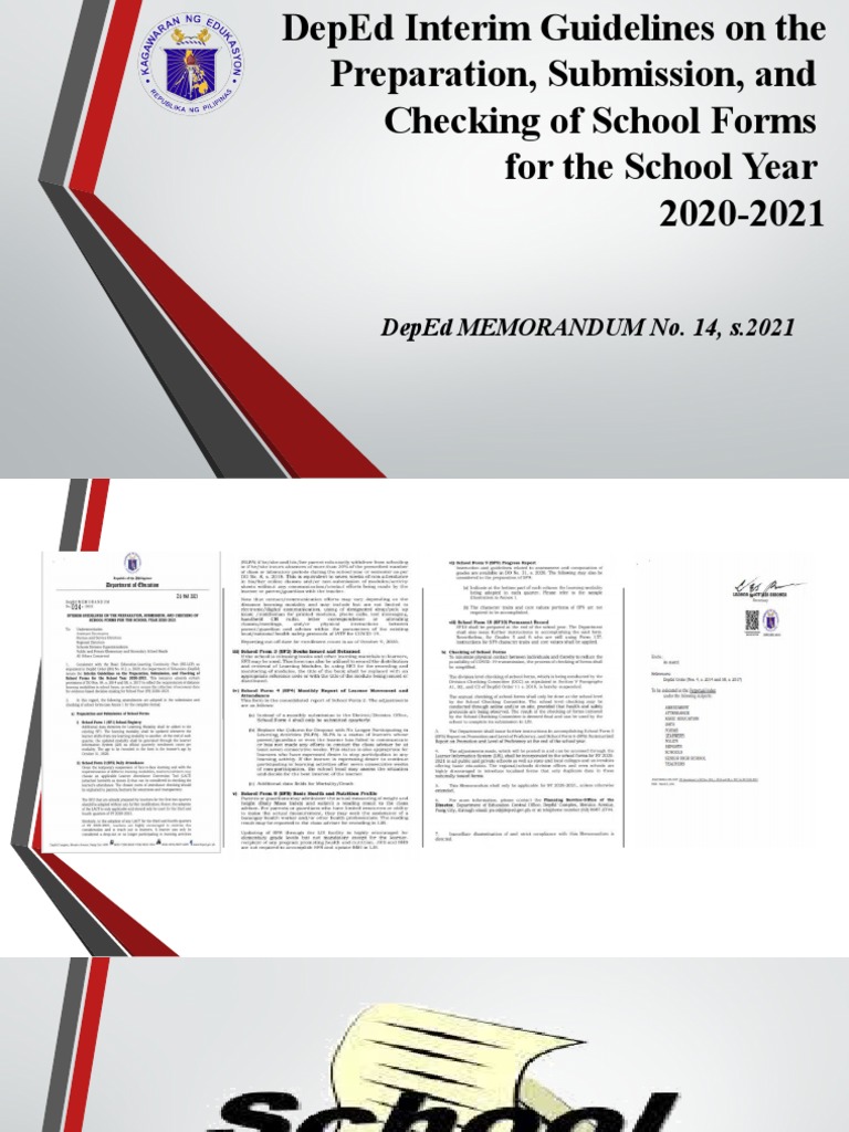 DepEd 2020-2021 School Forms Guidelines | PDF | Learning