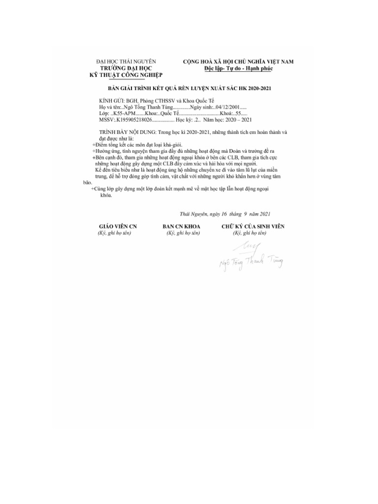 Phieu Cham Diem Ren Luyen | PDF