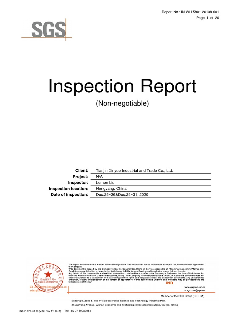 SGS Inspection Report for X52 Pipe | PDF | Nature | Building Materials