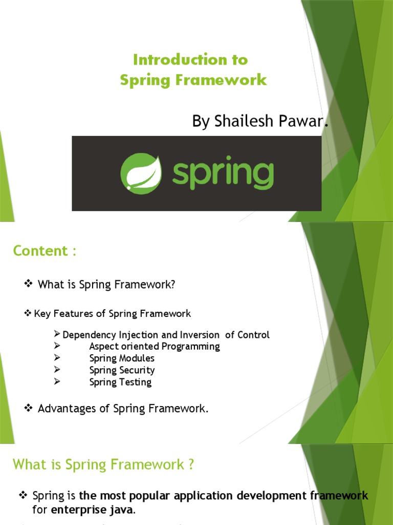 Introduction To Spring Framework: by Shailesh Pawar | PDF | Spring ...