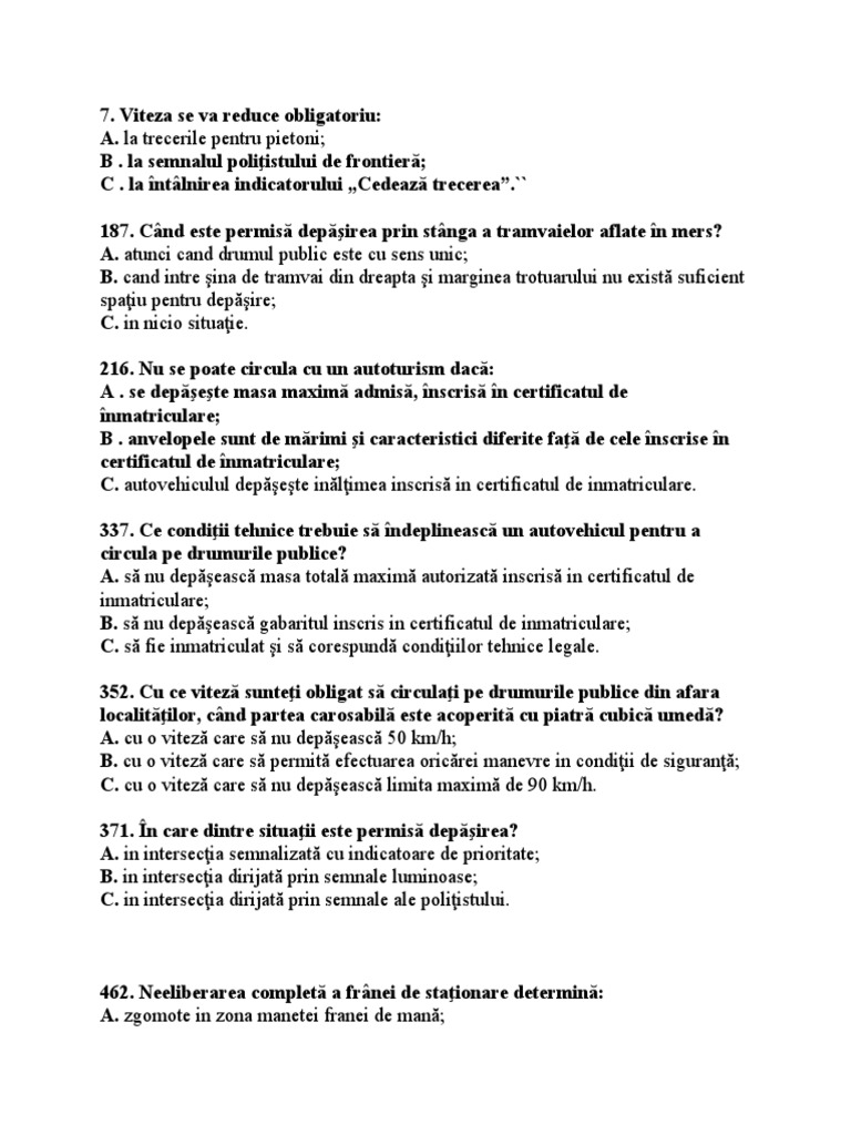 Chestionare Auto | PDF