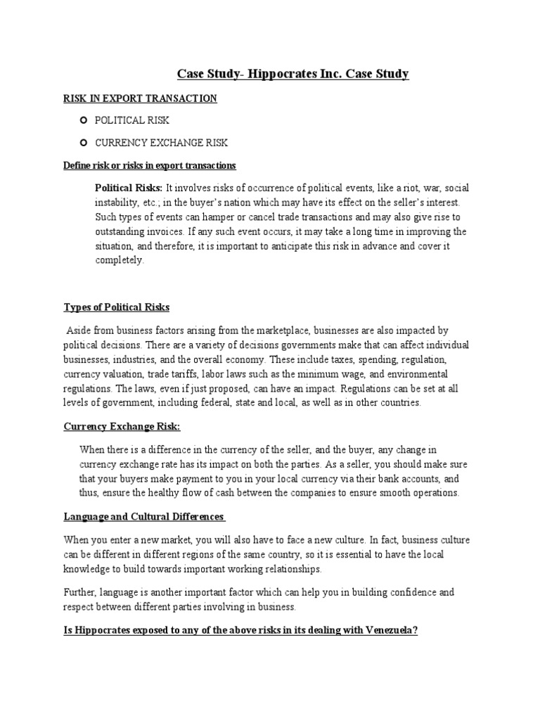 Export Case Study | PDF | Foreign Exchange Market | Exports