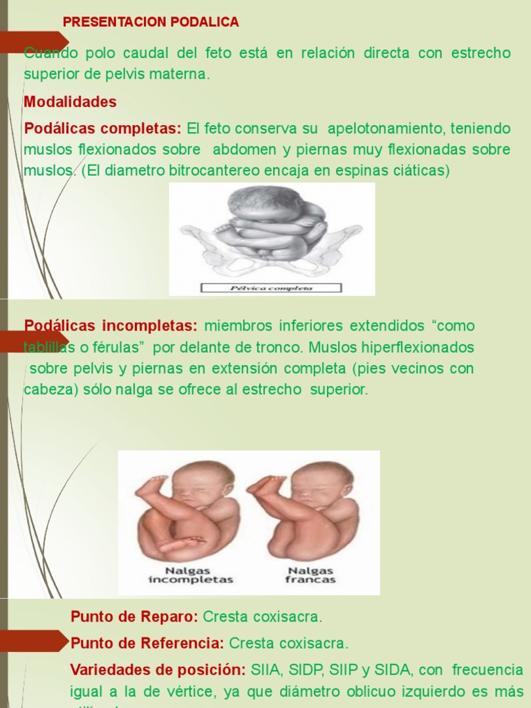 Presentación Podálica: Tipos y Mecanismos | PDF | Parto | Pelvis