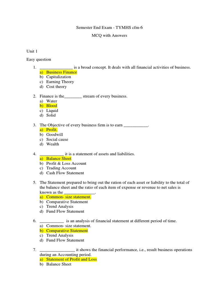 CFM Question Bank | PDF | Working Capital | Cash Flow Statement
